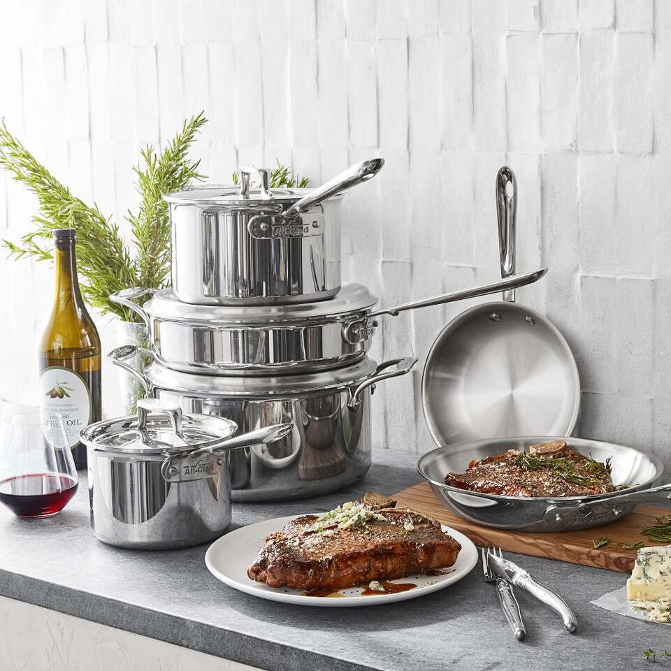 All-Clad d5 Stainless-Steel 10-Piece Cookware Set - Williams Sonoma ...