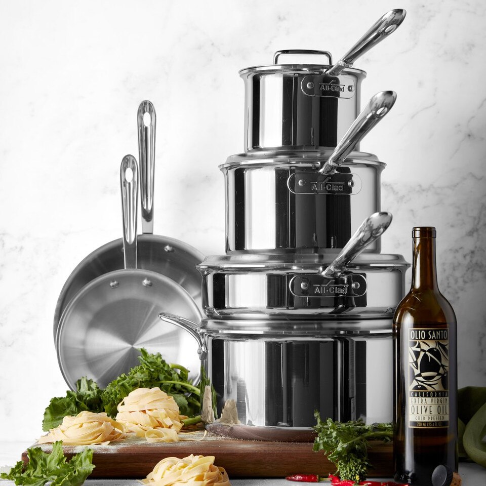 All-Clad d5 Stainless-Steel 10-Piece Cookware Set - Williams Sonoma ...
