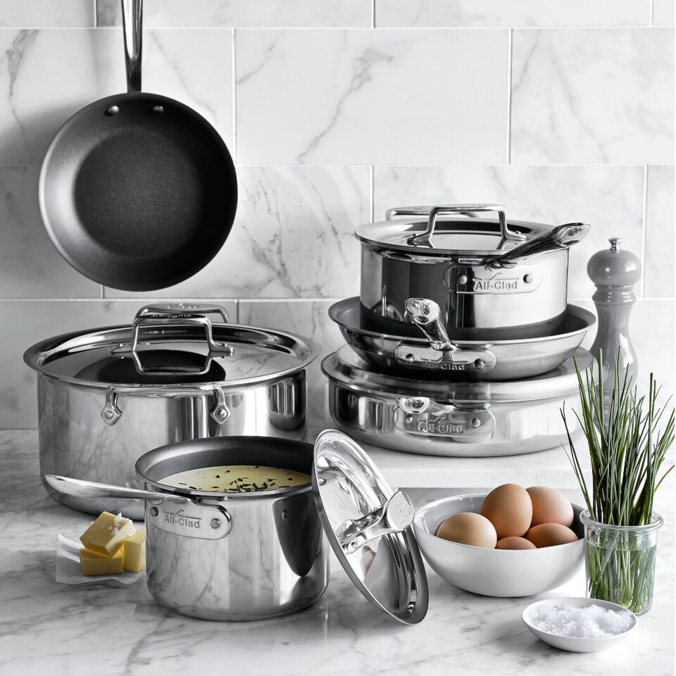 All-Clad d5 Stainless-Steel Nonstick 10-Piece Cookware Set - Williams ...