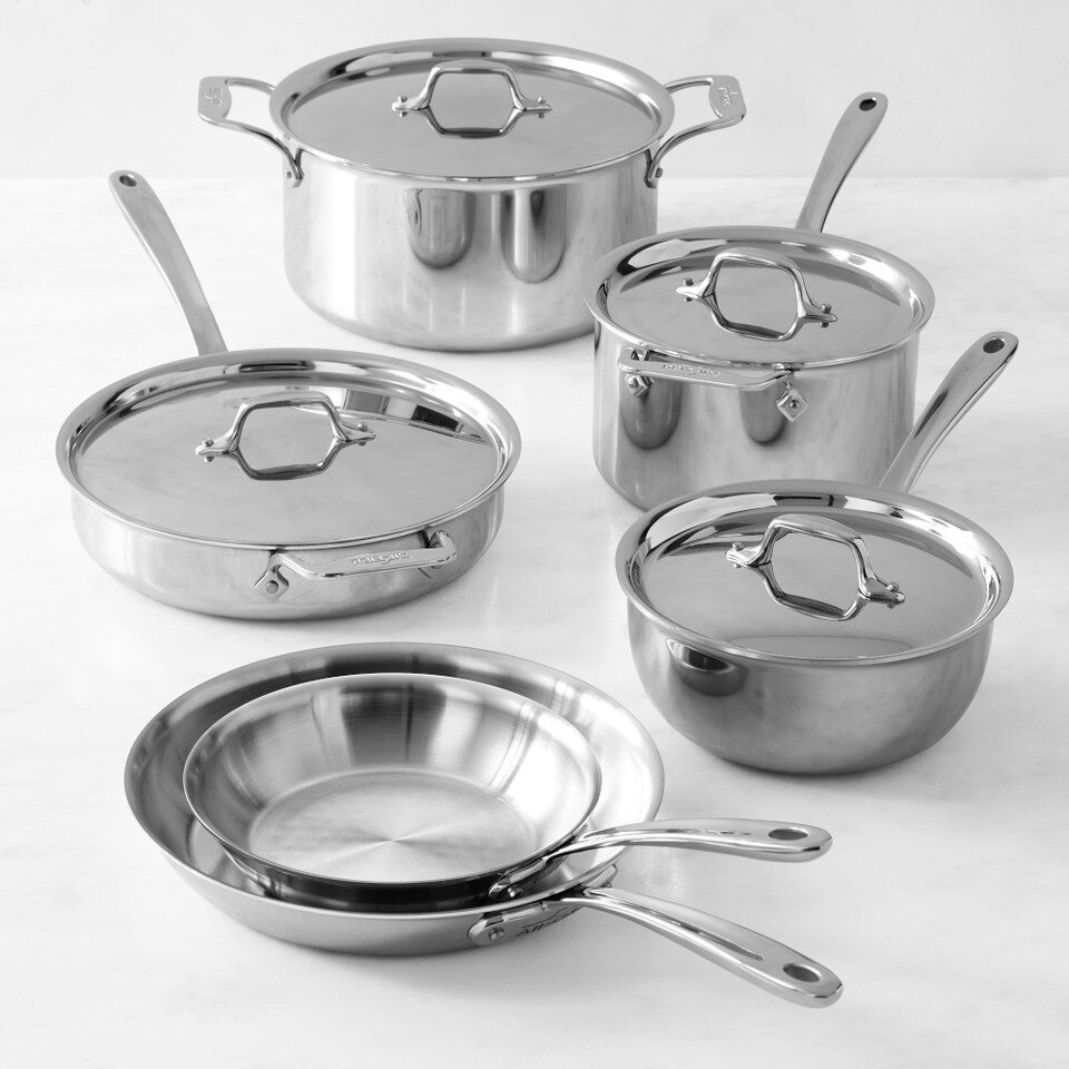 All-Clad G5 Graphite Core Stainless Steel 10-Piece Cookware Set ...
