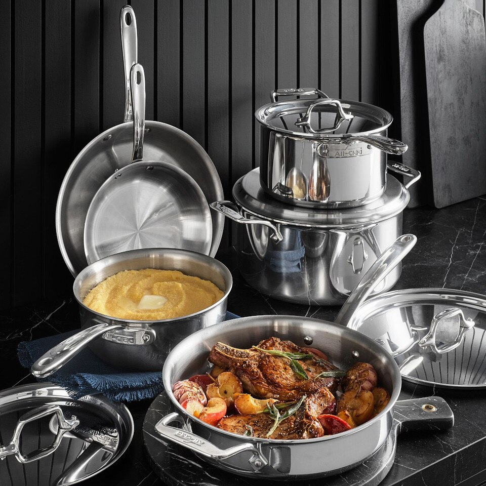 All-Clad G5 Graphite Core Stainless Steel 10-Piece Cookware Set ...