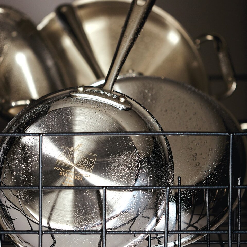 All-Clad D3 Tri-Ply Stainless Steel Traditional Covered Fry Pan ...