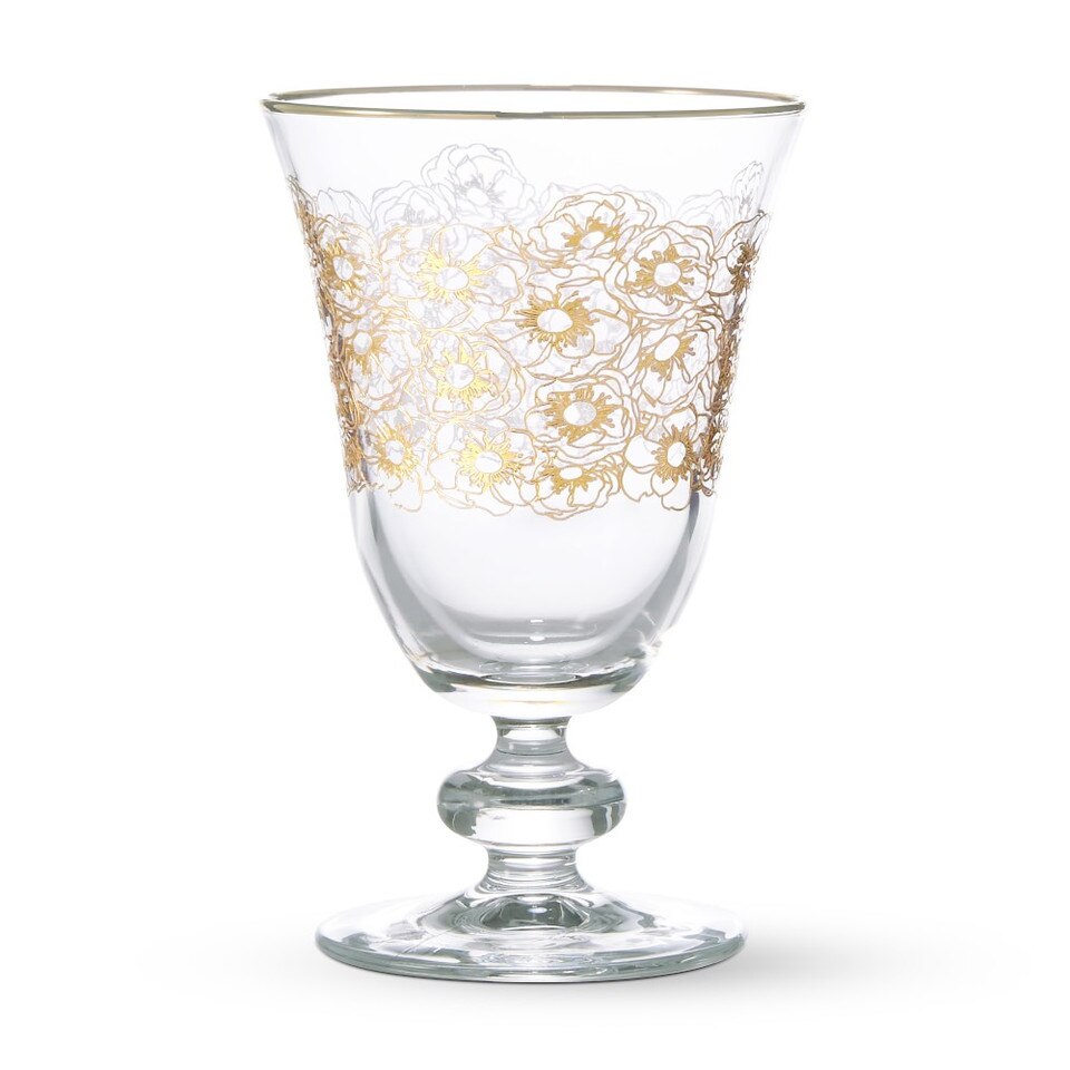 Gold Floral Goblet - Williams Sonoma Australia