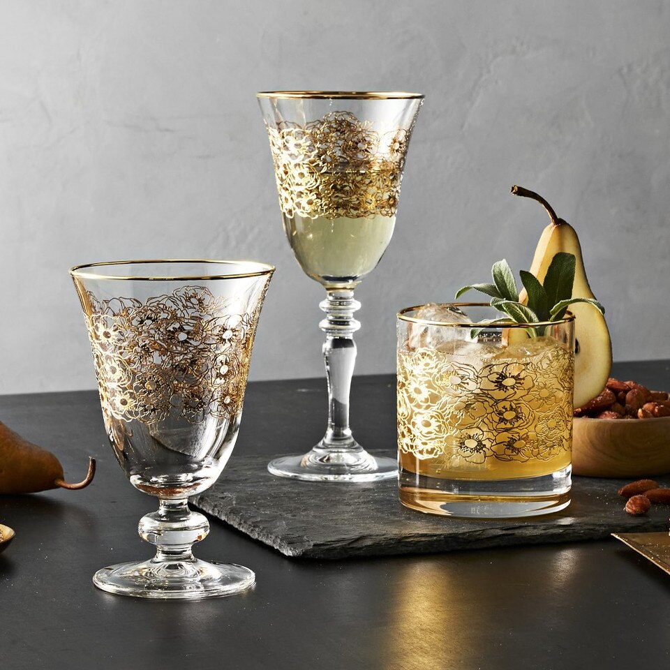 Gold Floral Goblet - Williams Sonoma Australia
