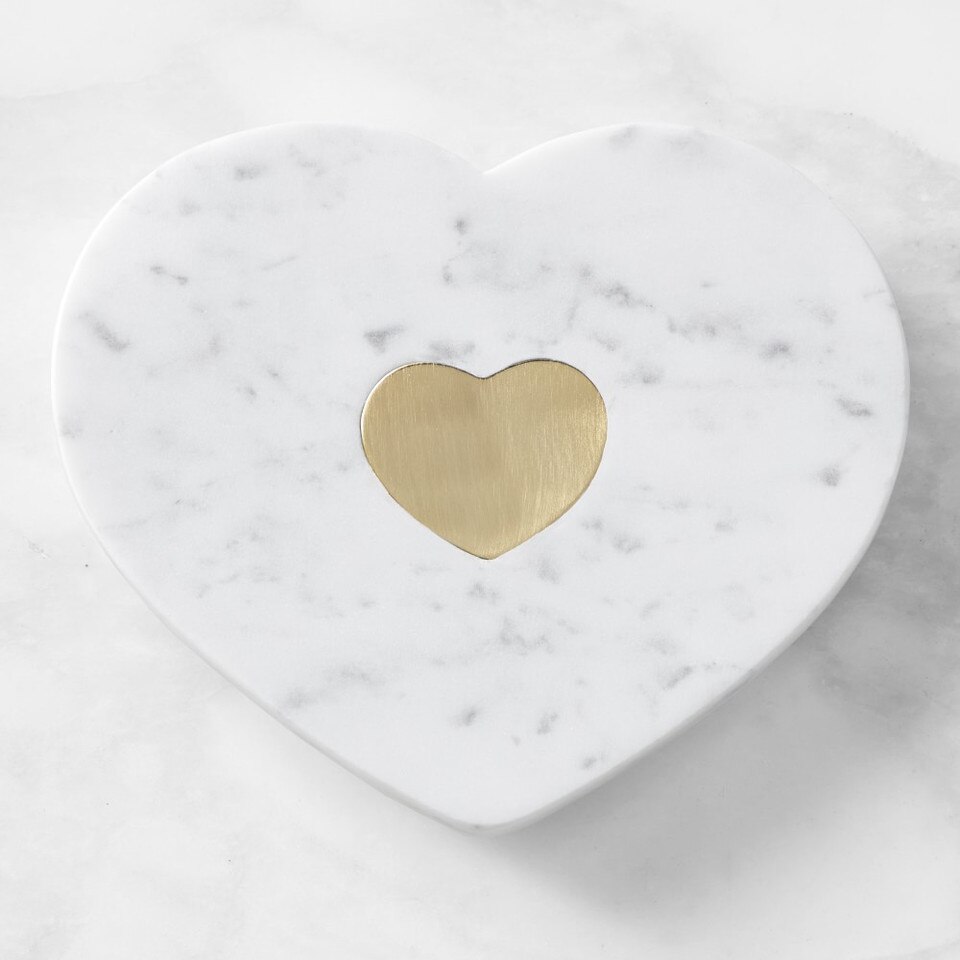 Heart Trivet, Marble and Brass - Williams Sonoma Australia