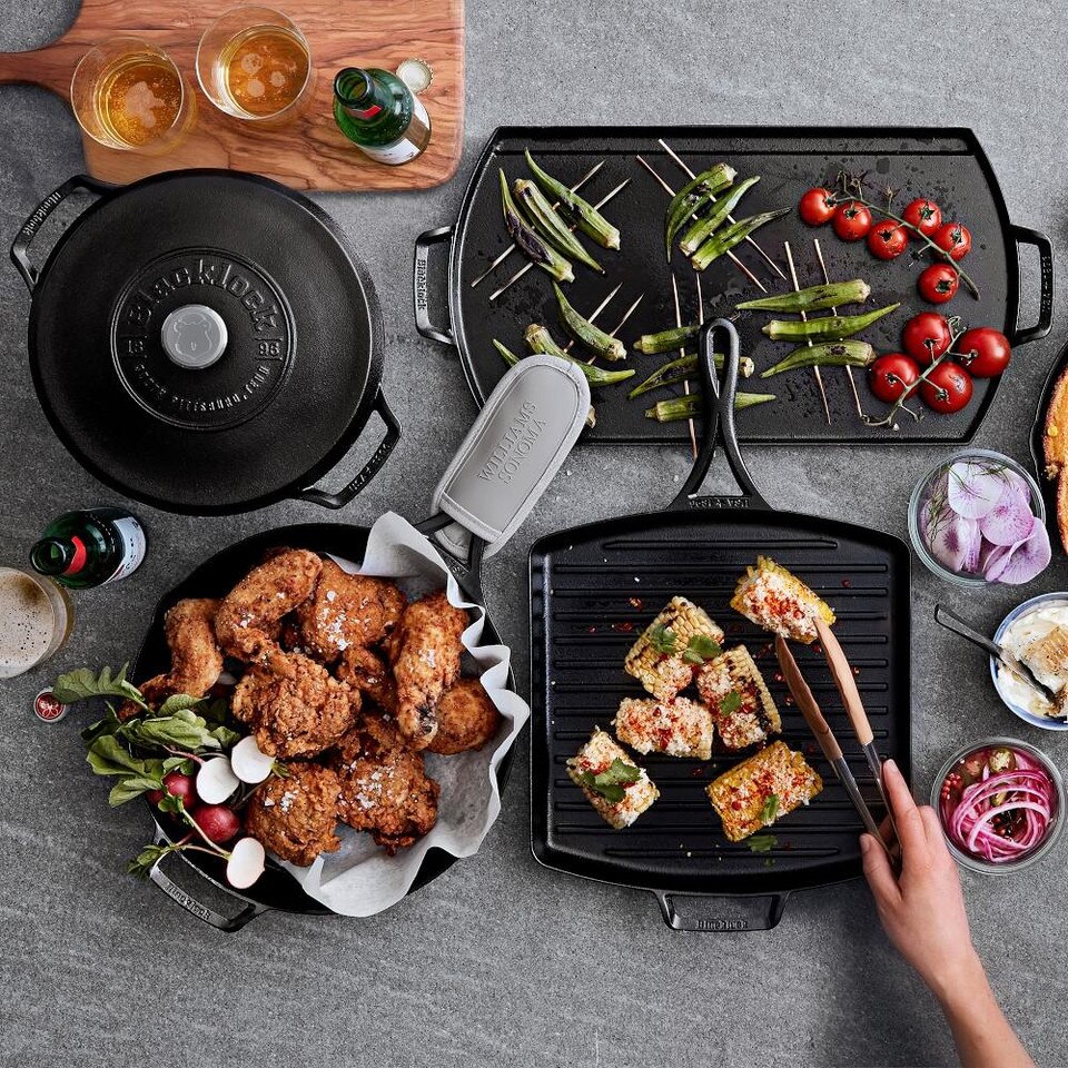 Lodge Blacklock Triple-Seasoned Cast Iron Double Burner Griddle ...