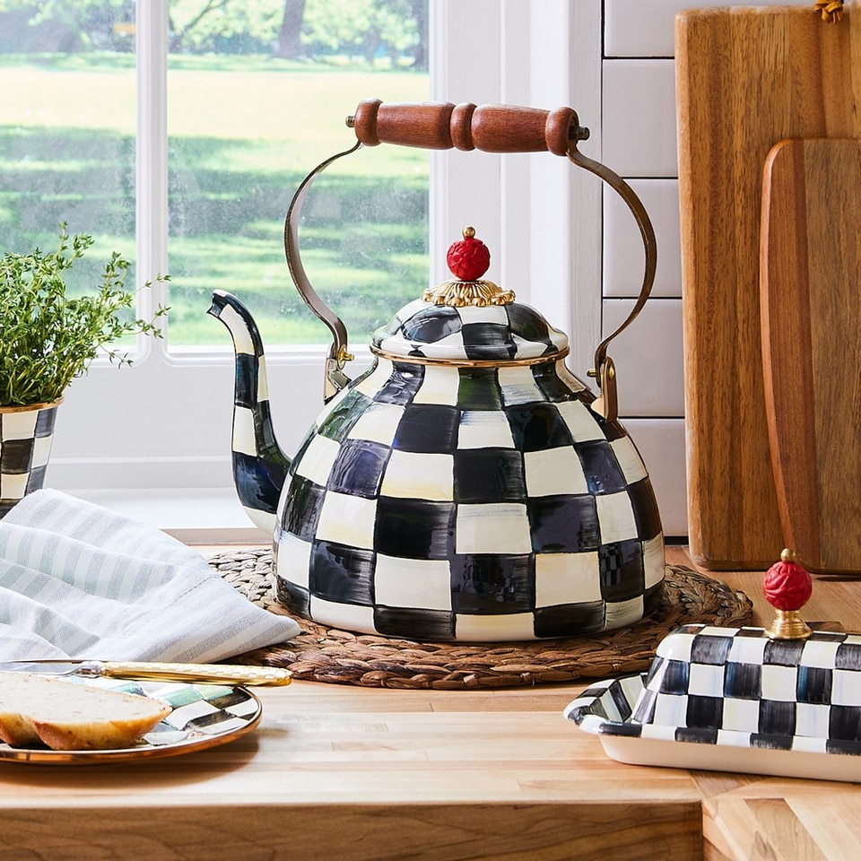 MacKenzie-Childs Courtly Check Tea Kettle | Williams Sonoma Australia