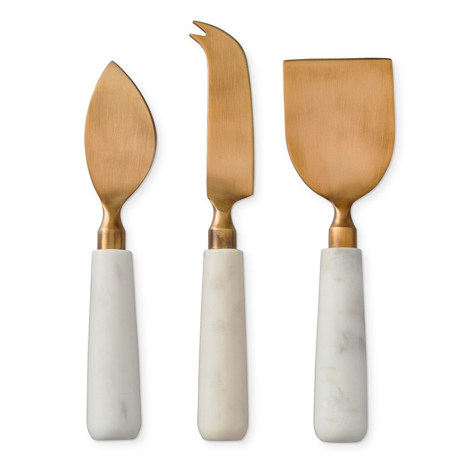 Marble & Brass Cheese Knives, Set of 3 - Williams Sonoma Australia