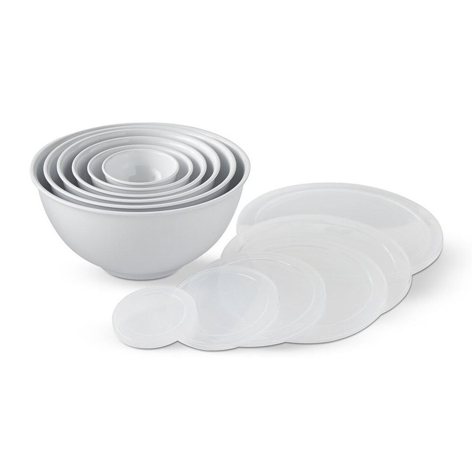 Melamine Mixing Bowls with Lid, Set of 6, White | Williams Sonoma AU