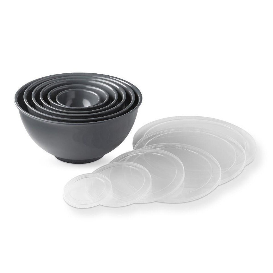 Melamine Mixing Bowls with Lids, Set of 6, Grey | Williams Sonoma AU