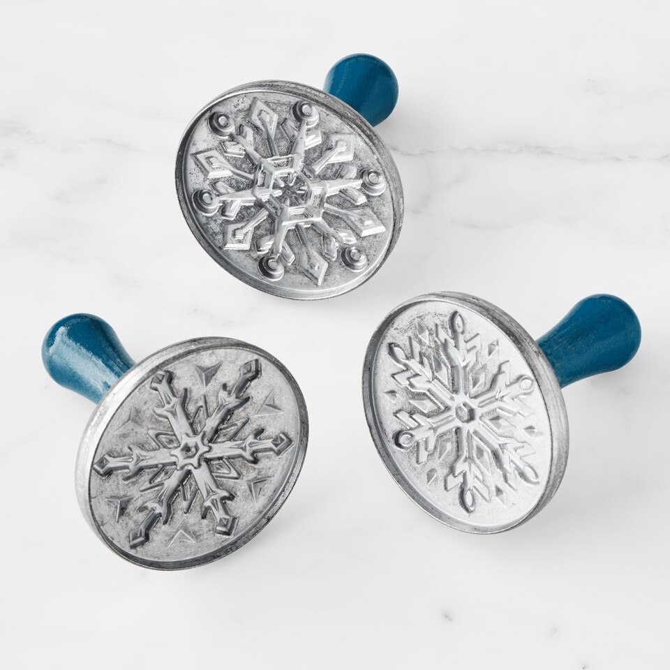 Nordic Ware Cast Aluminium Festive Snowflake Cookie Stamps, Set of 3 ...