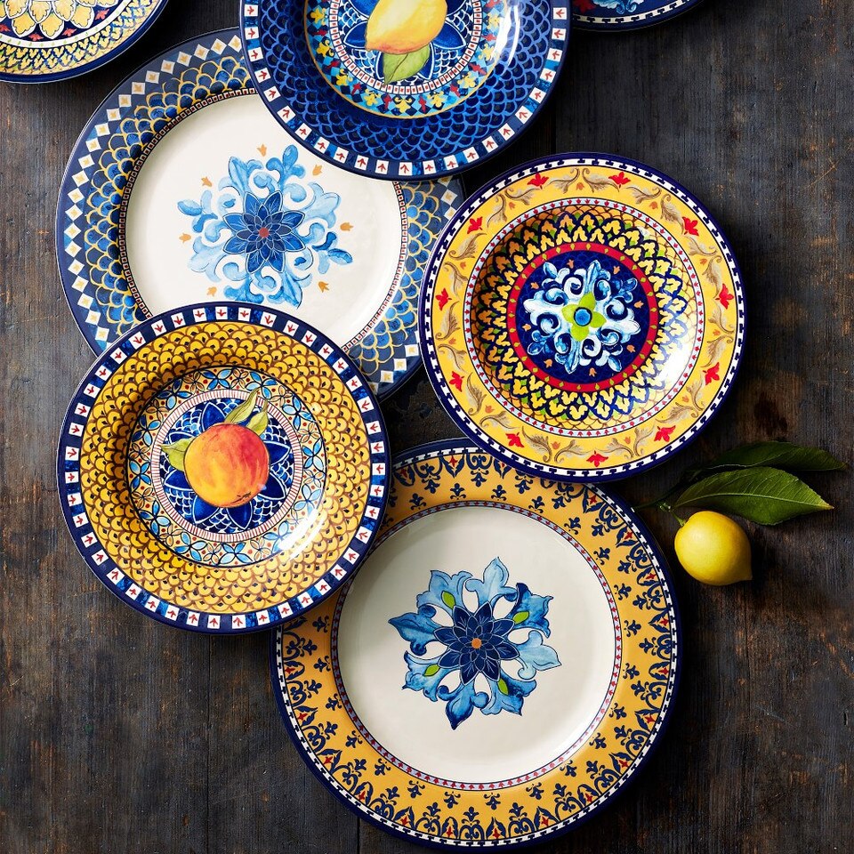 Sicily Outdoor Melamine Dinner Plates, Yellow - Williams Sonoma Australia