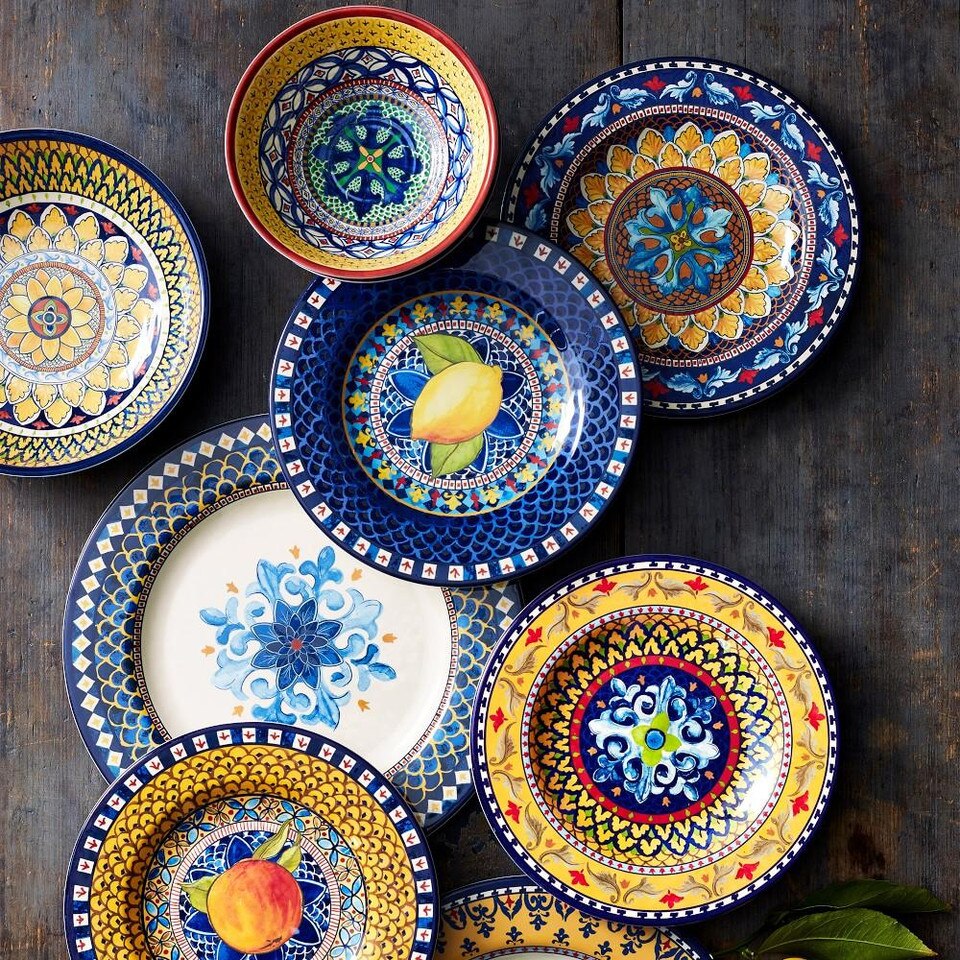 Sicily Outdoor Melamine Salad Plates, Mixed | Williams Sonoma AU