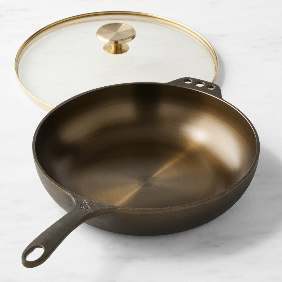 Smithey Seasoned Cast Iron Deep Skillet with Lid, 28cm | Williams ...