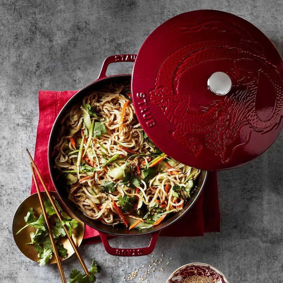 Staub Cast Iron Essential French Oven, Dragon Design | Williams Sonoma AU