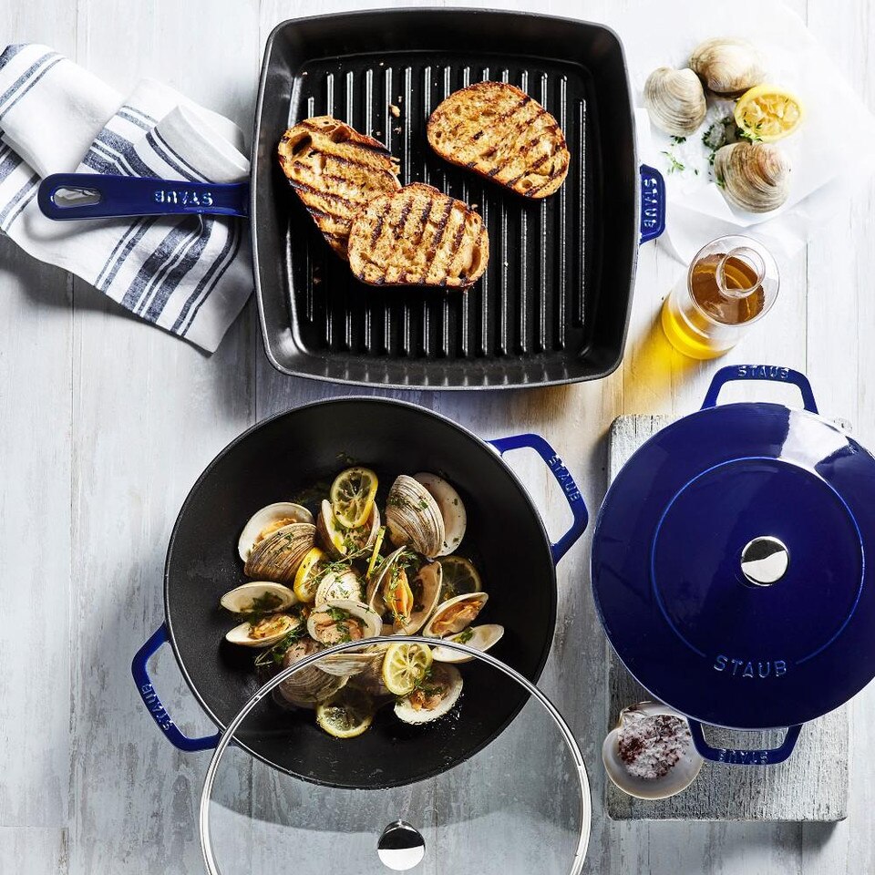 Staub Enamelled Cast Iron Grill Pan - Williams Sonoma Australia