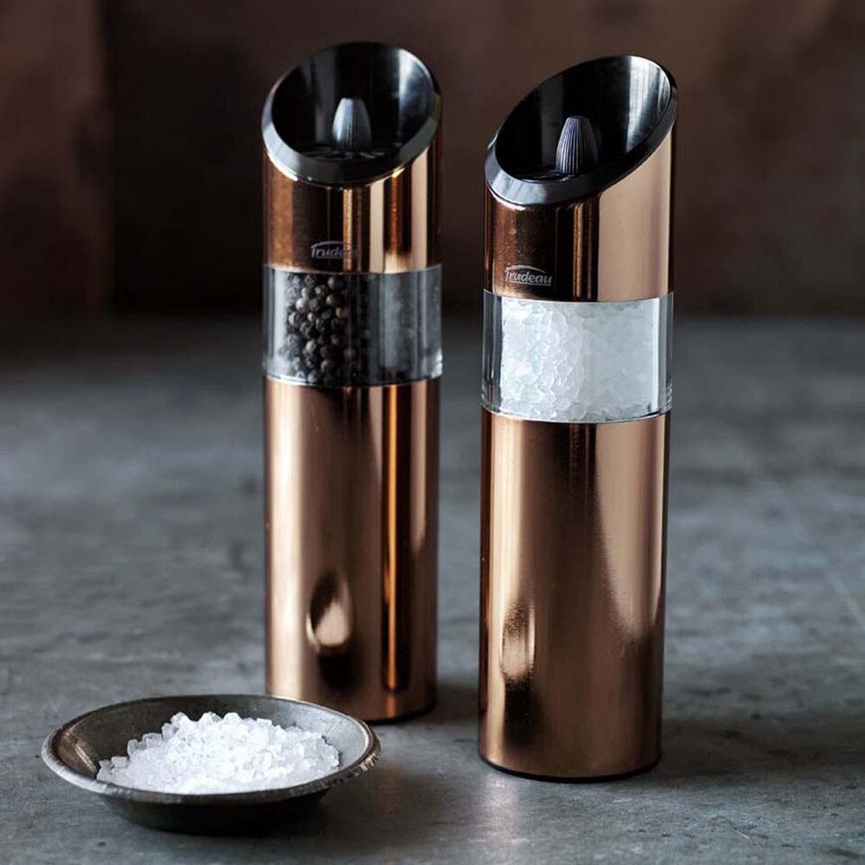 Trudeau Graviti Electric Salt & Pepper Mills, Copper | Williams Sonoma AU