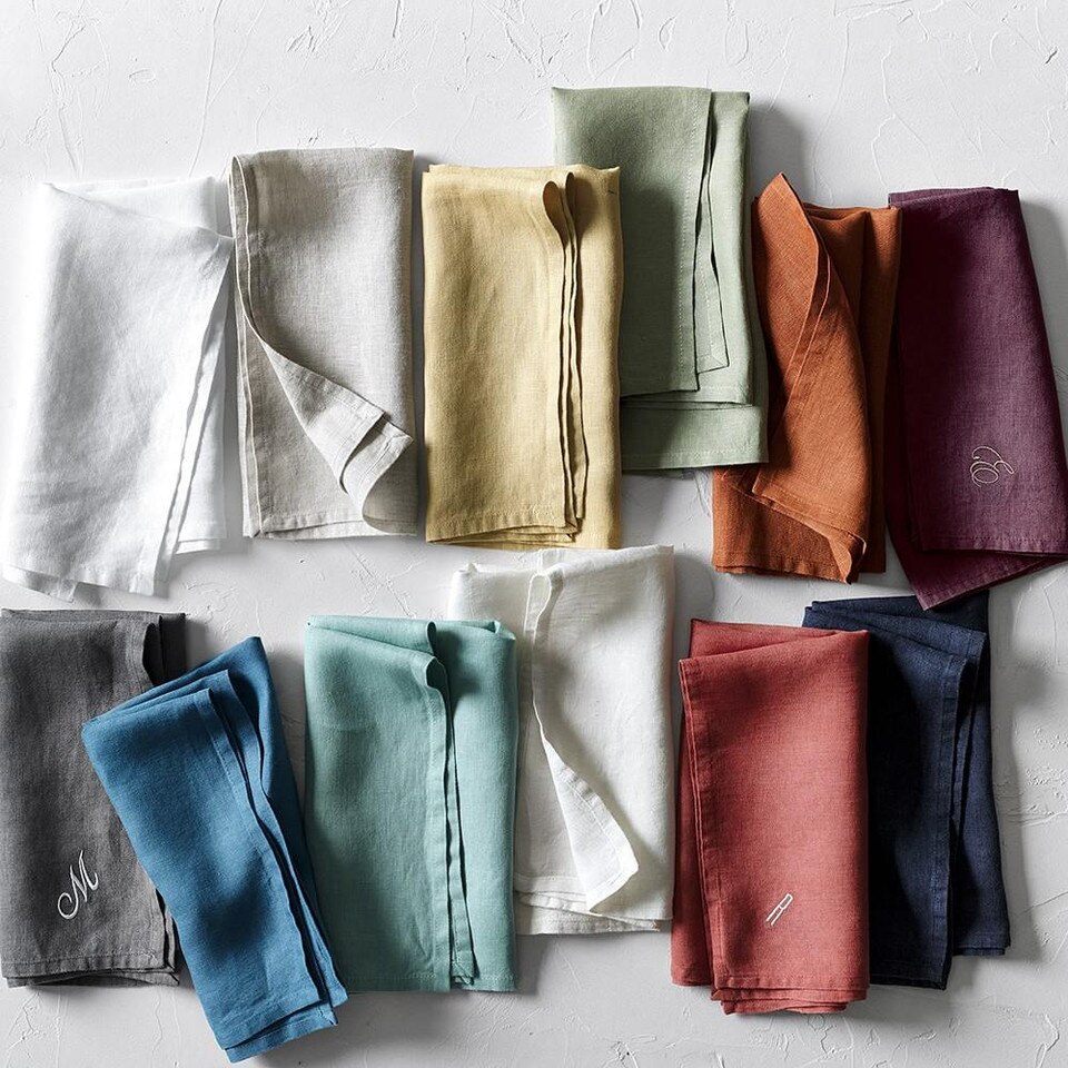 Italian Washed Linen Napkins, Set of 4 | Williams Sonoma AU