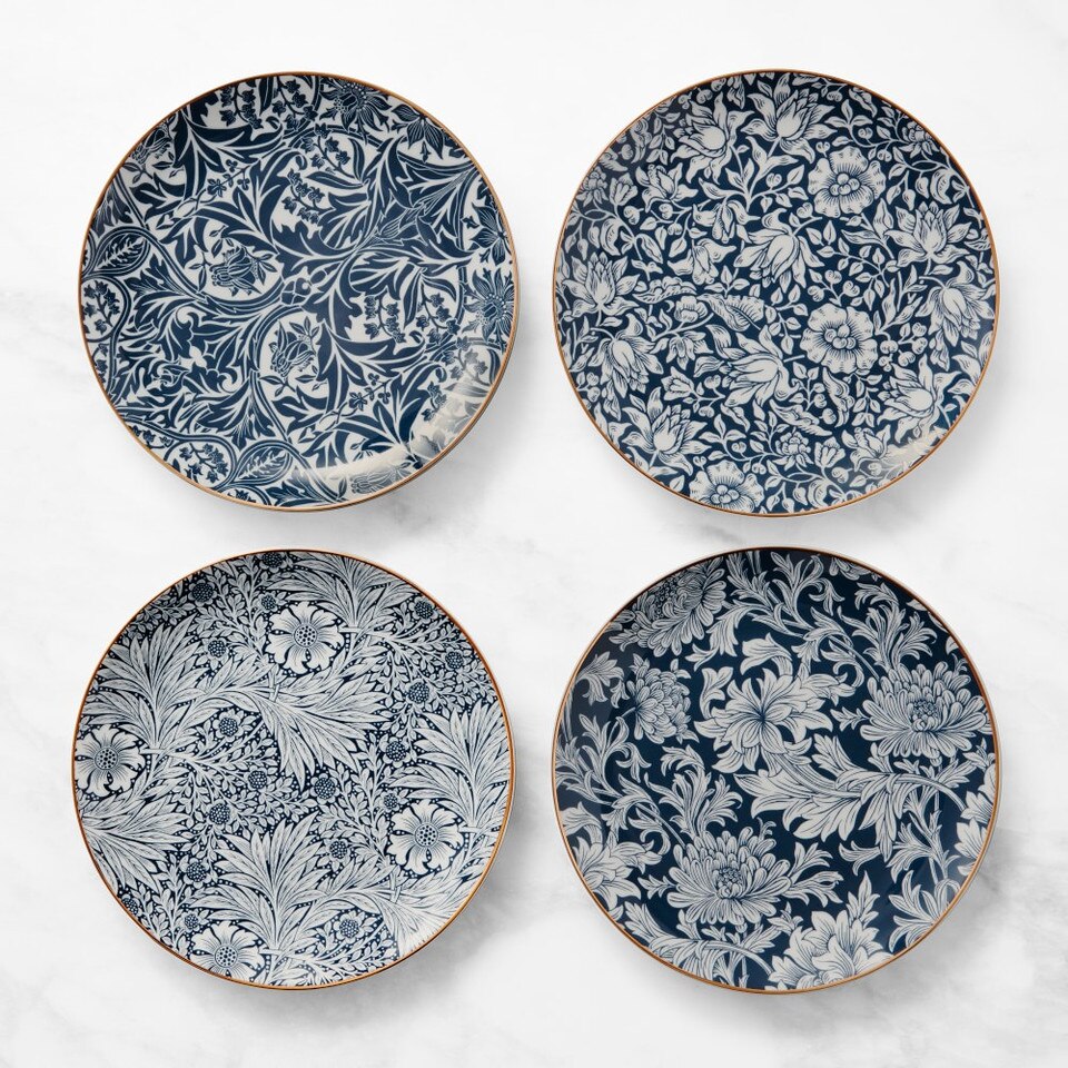 Morris & Co. x Williams Sonoma Bluebell Salad Plates, Set of 4 ...