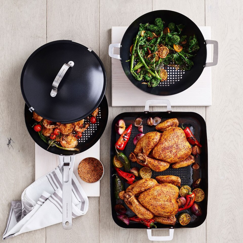 Williams Sonoma High-Heat Non-Stick Outdoor Roasting Pan | Williams ...