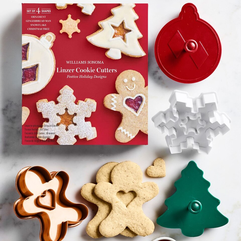 Williams Sonoma Festive Linzer Cookie Cutters Set Of 4 Williams