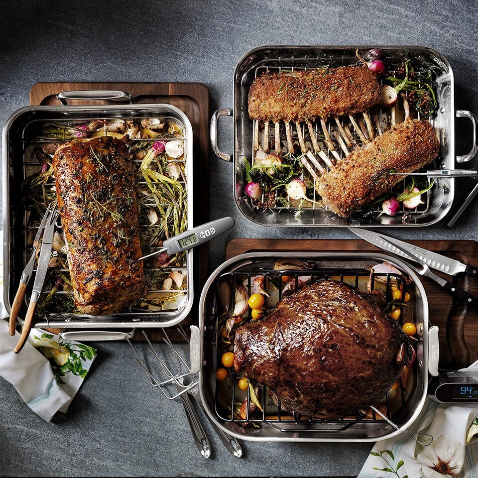 Williams Sonoma Stainless Steel Ultimate Roasting Pan - Williams Sonoma ...