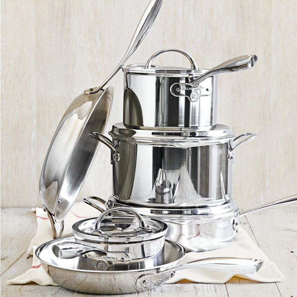 Williams Sonoma Thermo-Clad™ Stainless-Steel 10-Piece Cookware Set ...