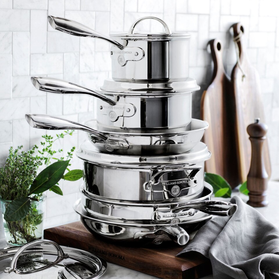 Williams Sonoma Thermo-Clad™ Stainless Steel 10-Piece Cookware Set ...