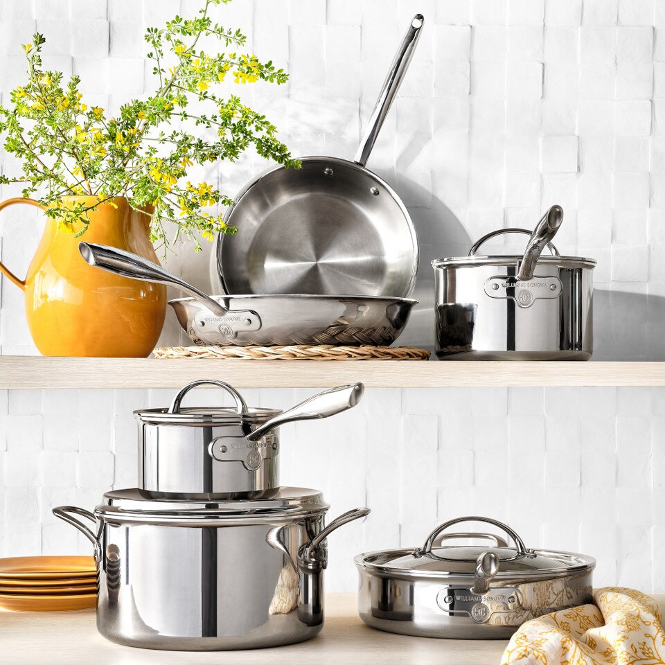 Williams Sonoma Thermo-Clad™ Stainless-Steel 10-Piece Cookware Set ...