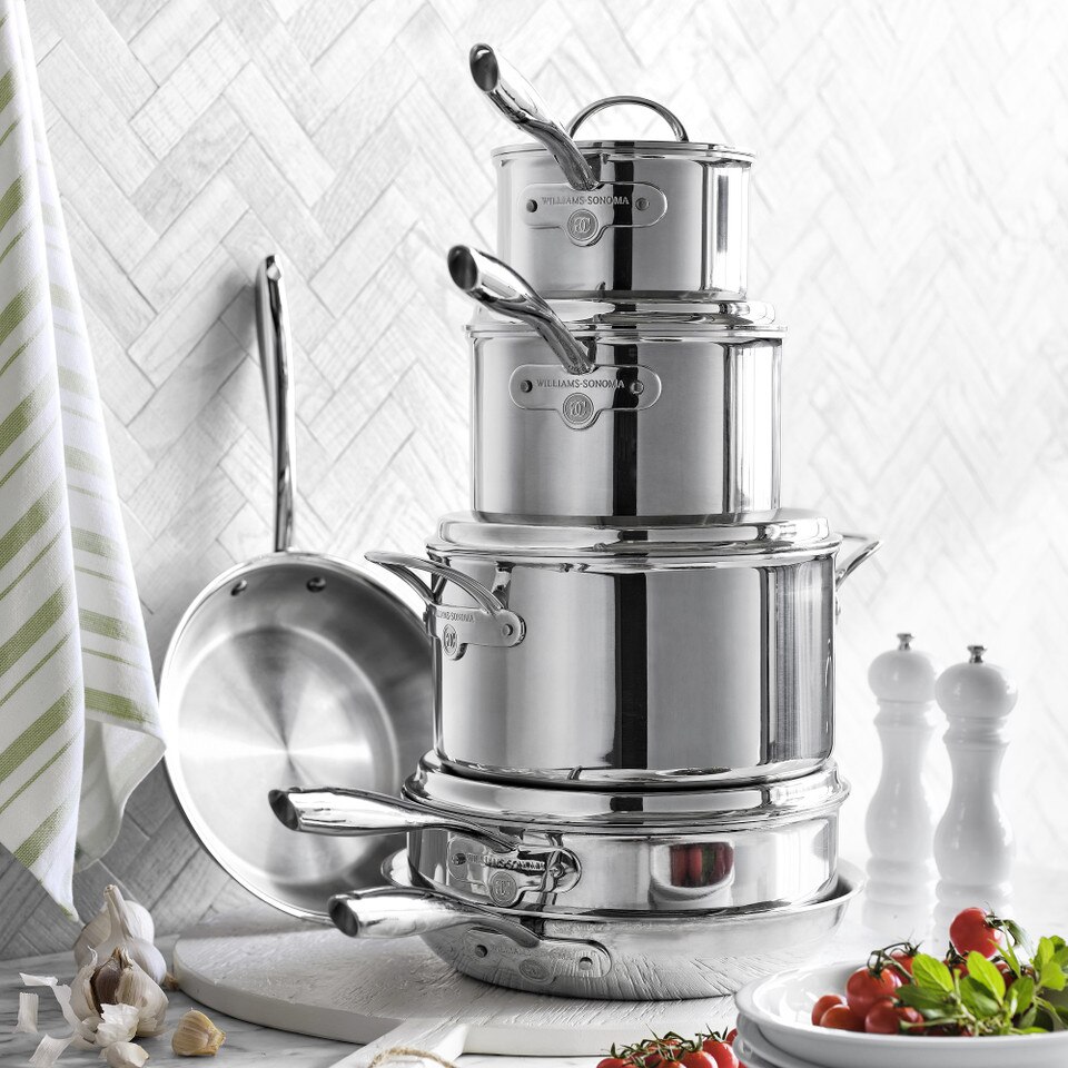 Williams Sonoma Thermo-Cladâ„¢ Stainless-Steel 10-Piece Cookware Set ...